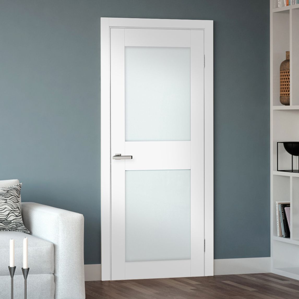 Interior doors Omis Cortex Gloss 04 white matt triplex milky — buy in ...