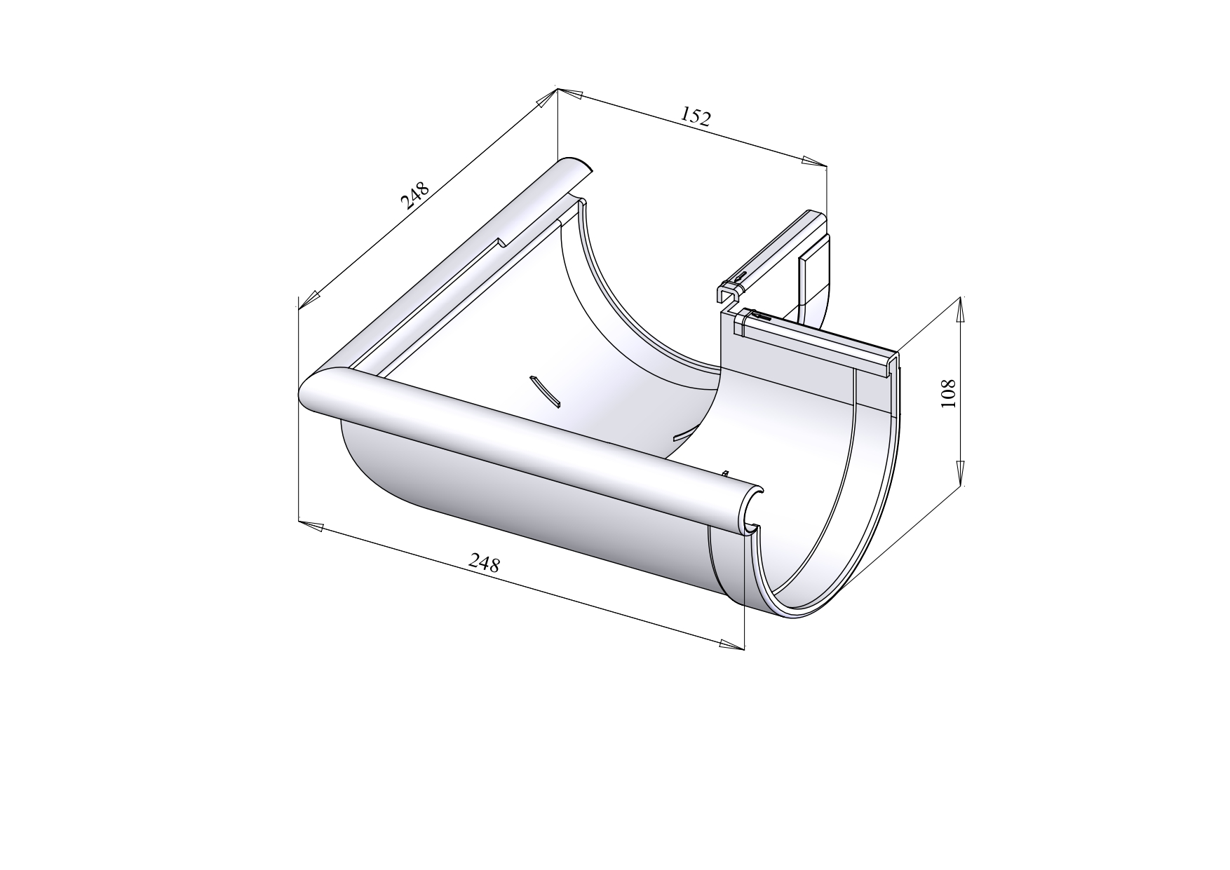 External gutter angle 90° red 130mm RainWay — buy in the Decorshop ...