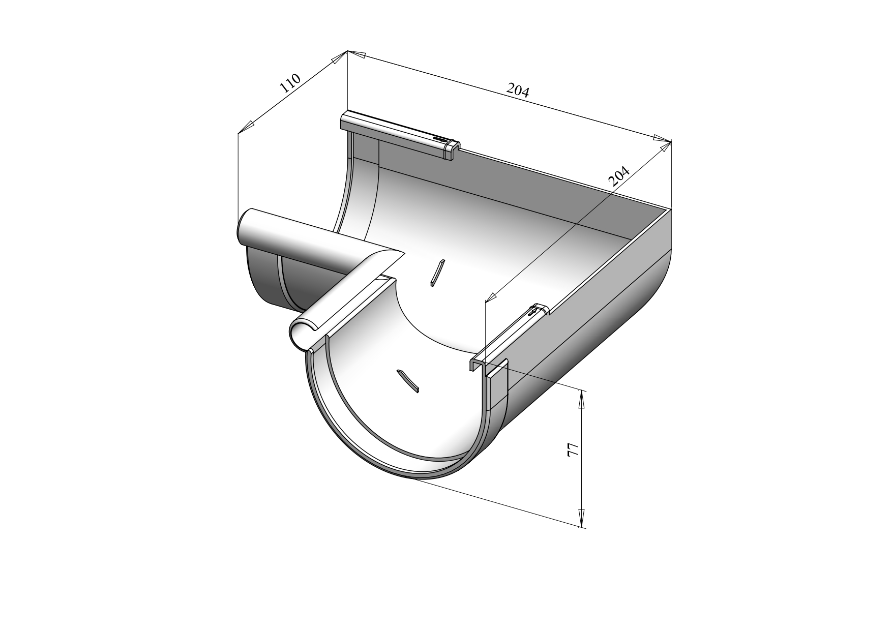 Internal gutter angle 90° gray 90mm RainWay — buy in the Decorshop ...