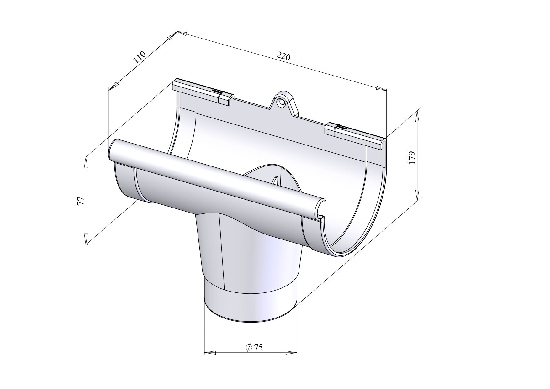 Red gutter funnel 90mm RainWay — buy in the Decorshop store - best ...